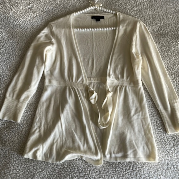 Express | Sweaters | Express Front Tie Cardigan In Whitecream | Poshmark